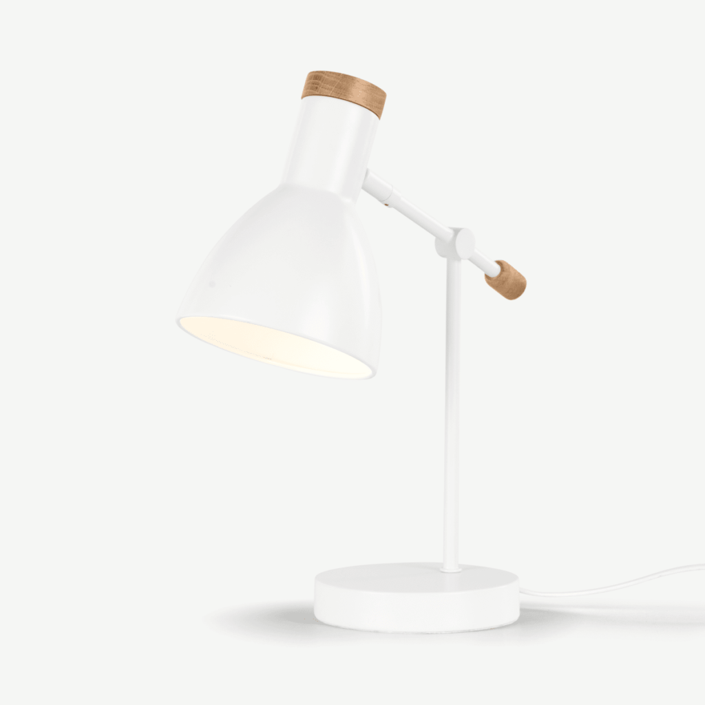 Cohen Bedside Table Lamp, White • Sofas Etc