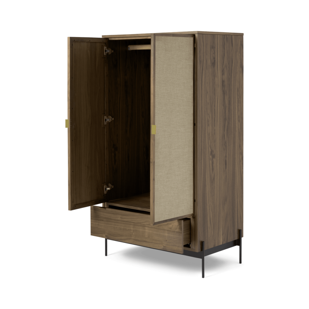 Pavia Double Wardrobe, Natural Rattan & White-Washed Oak Effect • Sofas Etc