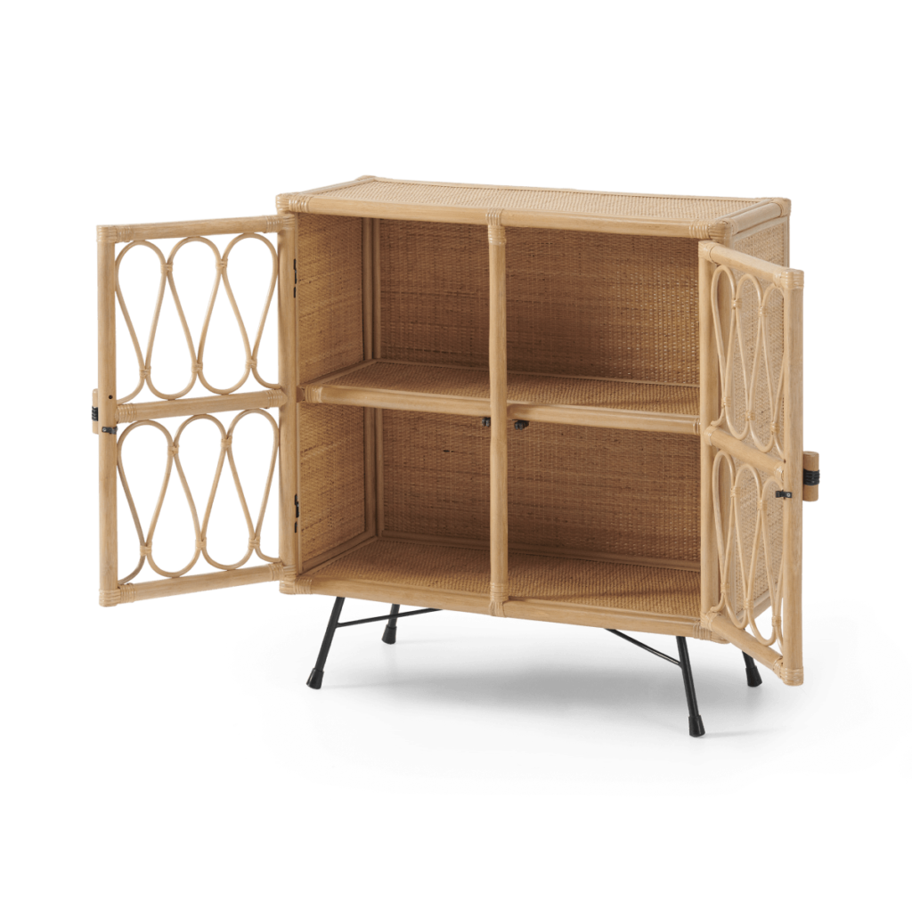 Beyka Compact Sideboard, Natural Cane & Black • Sofas Etc