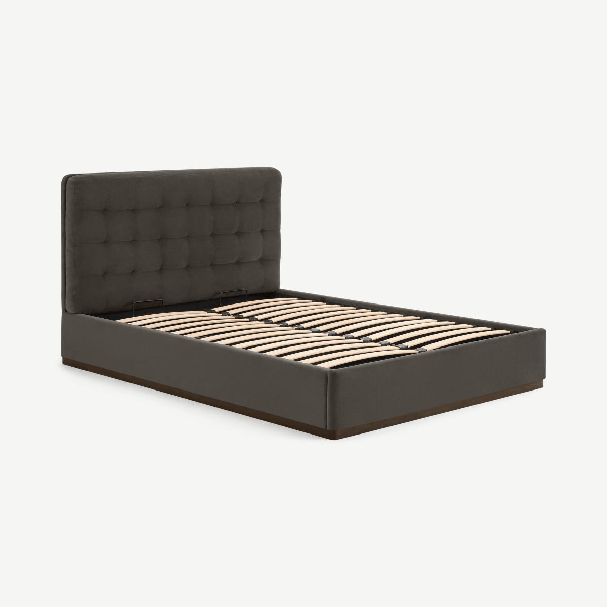 Kooper Double Ottoman Storage Bed, Alaska Grey Velvet • Sofas Etc