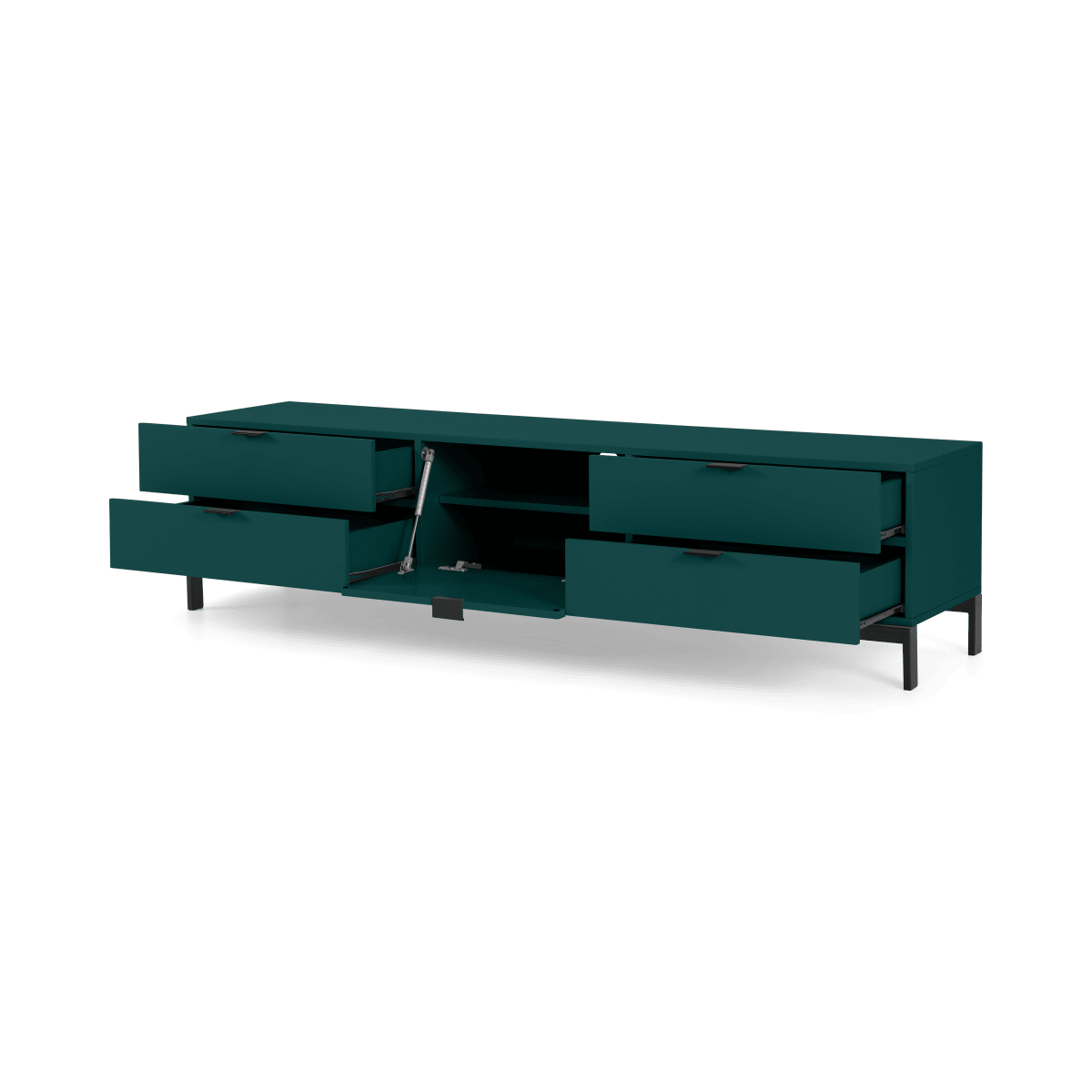 Elona Media Unit, Charcoal and Brass • Sofas Etc